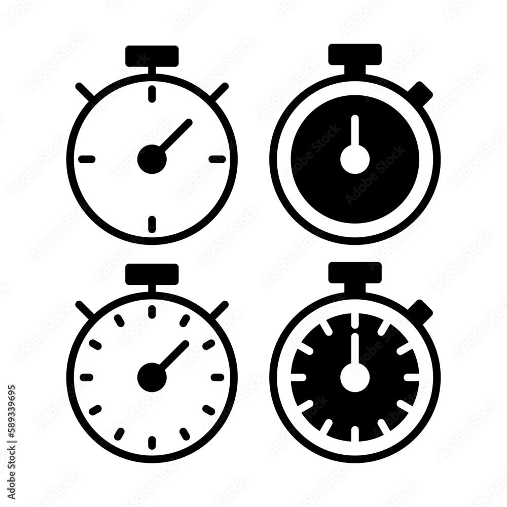 Stopwatch Icon Vector Illustration Timer Sign And Symbol Countdown