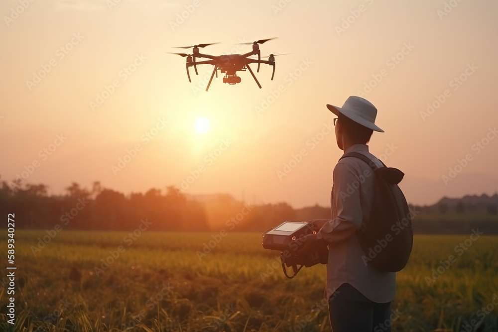 5g technology trend and smart farm agriculture concept, created with ...