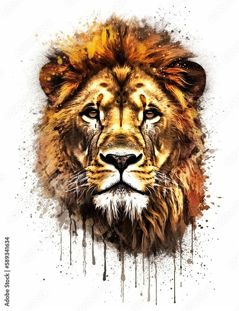 Lion Illustration, realistic, graphical resource for logo design ...