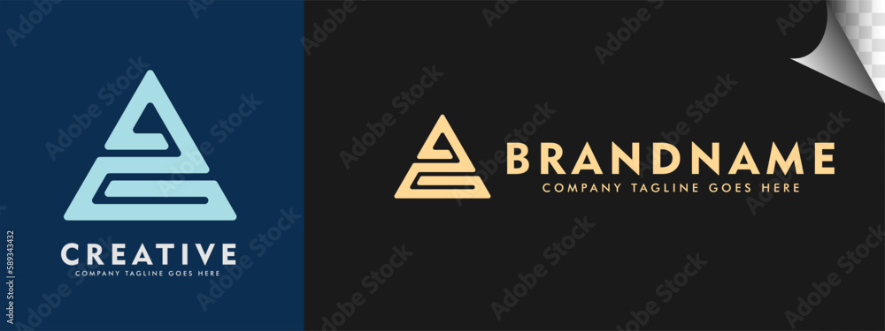 logotype combination initial letter A G triangle shape. brand identity ...