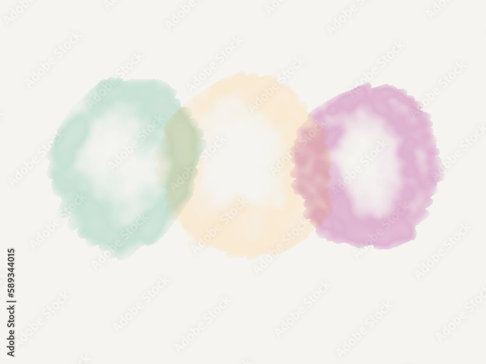 Pastel color circle collection. Hand drawn pastel watercolor circle ...
