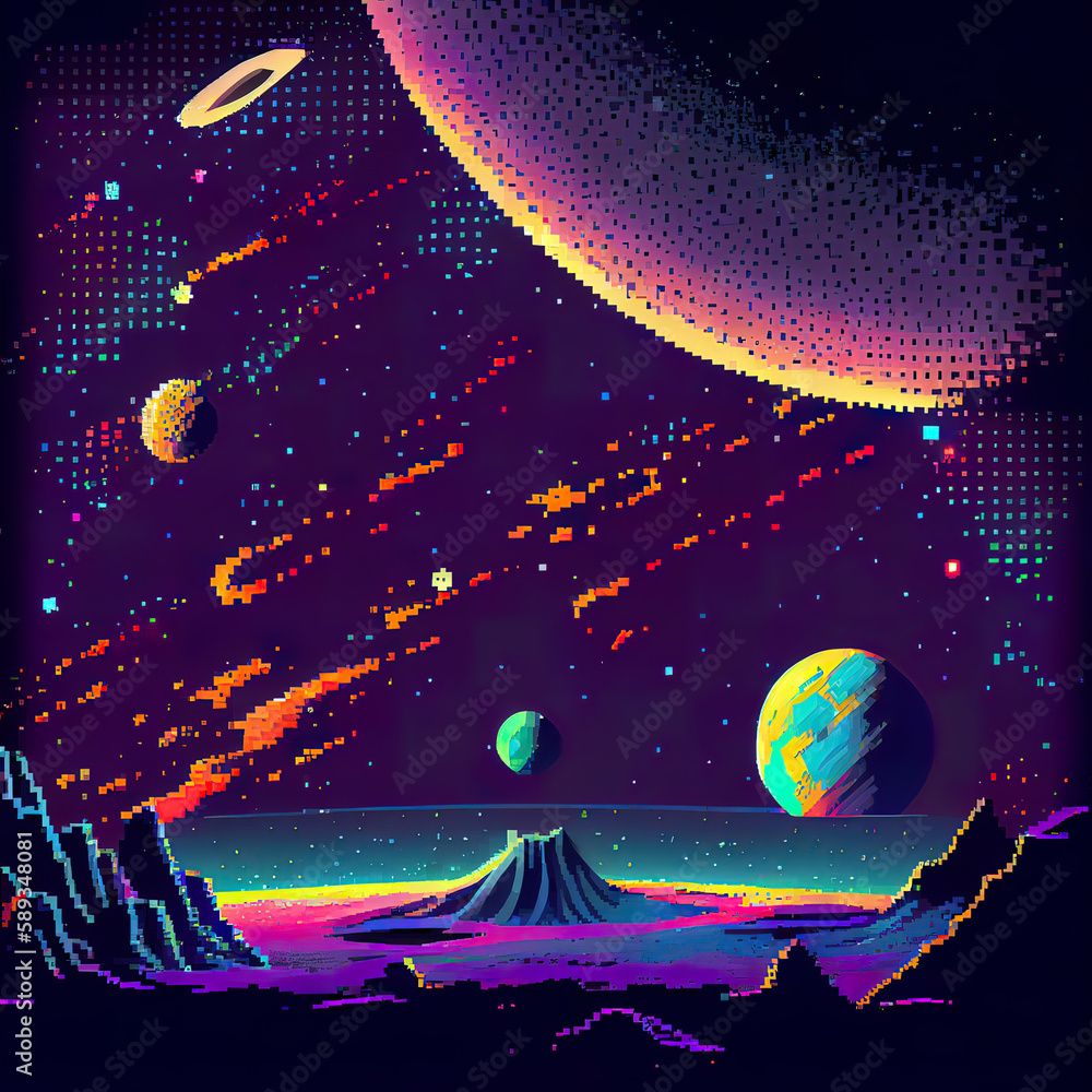 Pixel Art Space Background - Ai Generated ilustración de Stock | Adobe ... Pixel Art Space Background - Ai Generated ilustración de Stock | Adobe ...