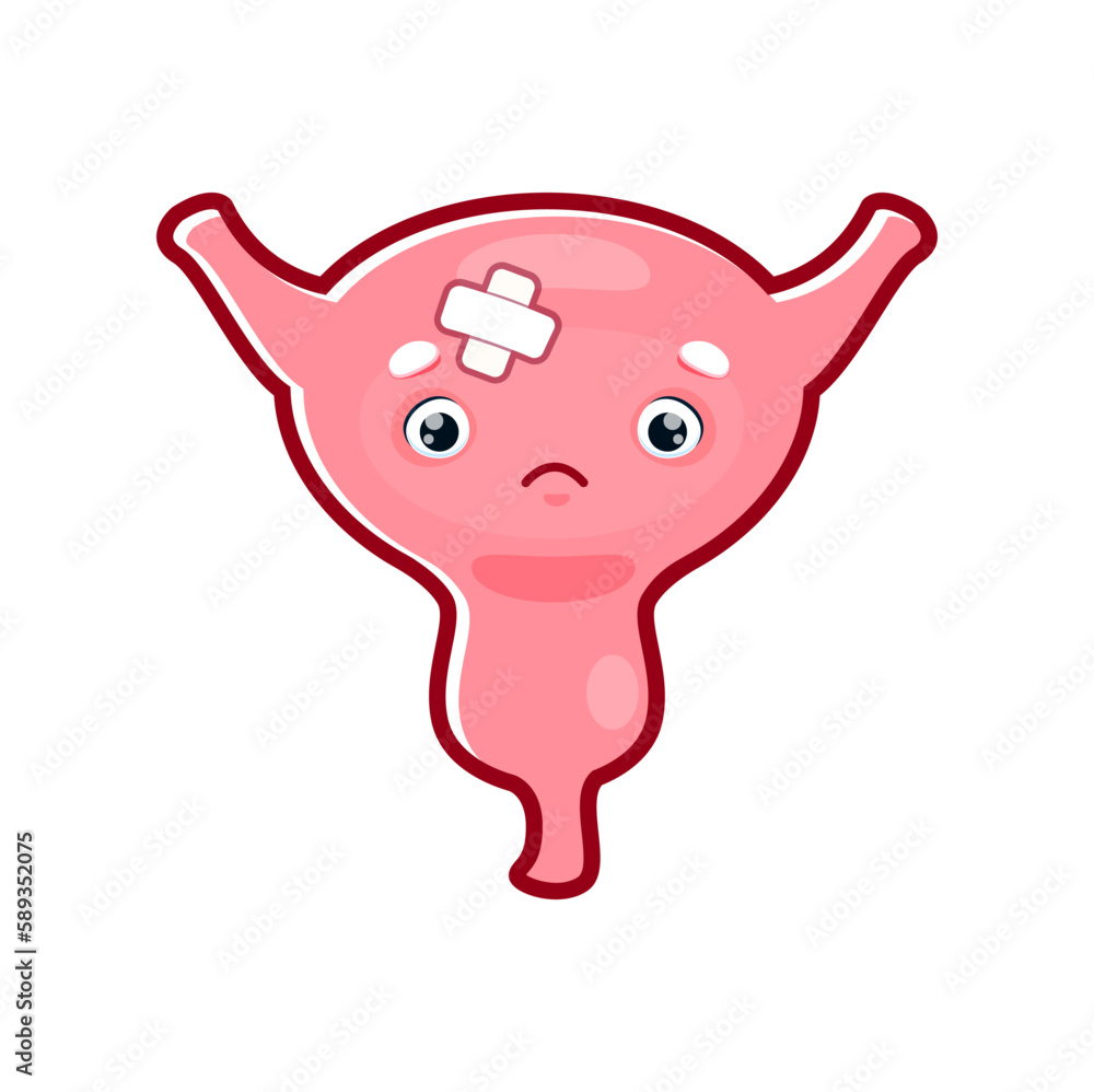 Cartoon sick bladder organ character, vector personage of human urinary ...