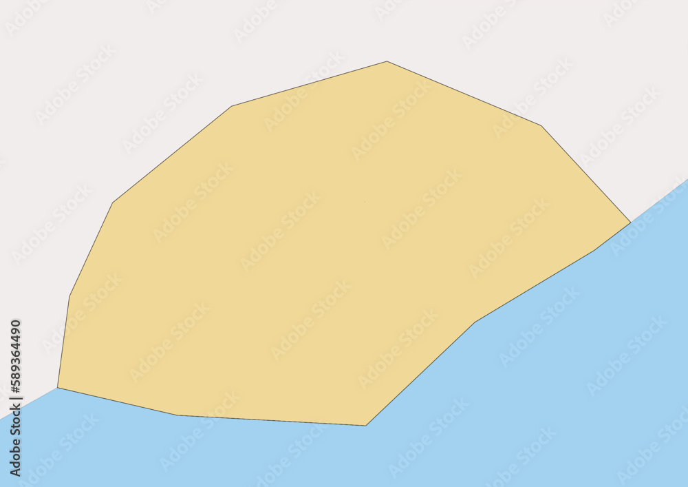 High detailed vector Monaco physical map, topographic map of Monaco on ...