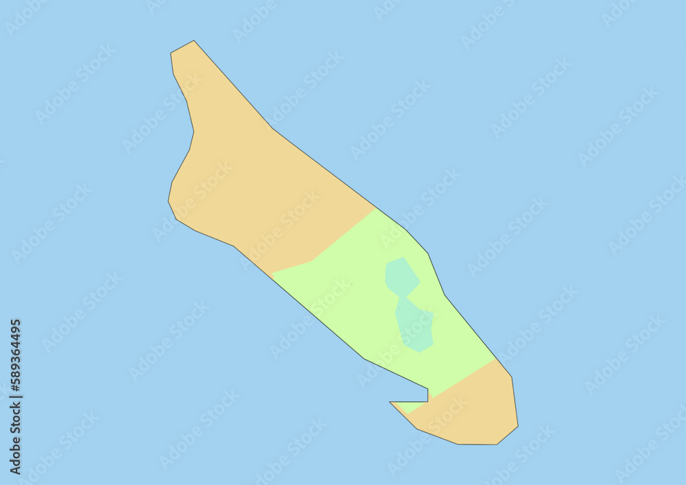 High detailed vector Aruba physical map, topographic map of Aruba on ...