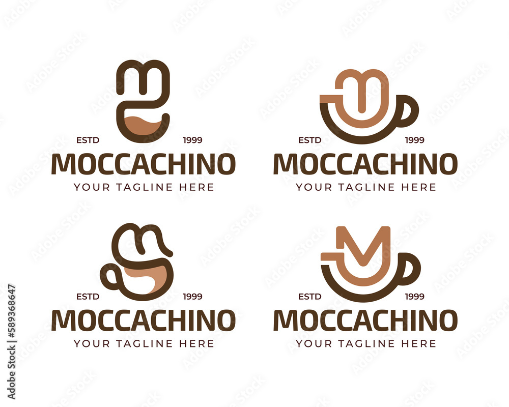Letter M Coffee Cup Logo for Coffee Business Stock Vector | Adobe Stock