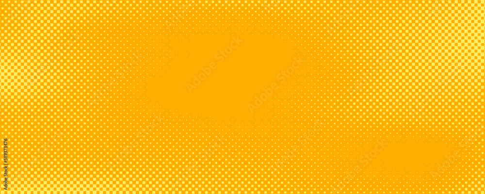 Yellow orange square halftone pattern. Retro comic gradient background ...