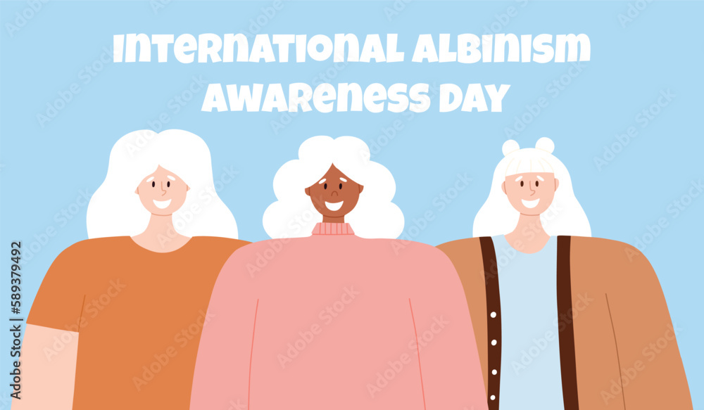 Portrait of an albino women. Vector illustration of women with albinism ...