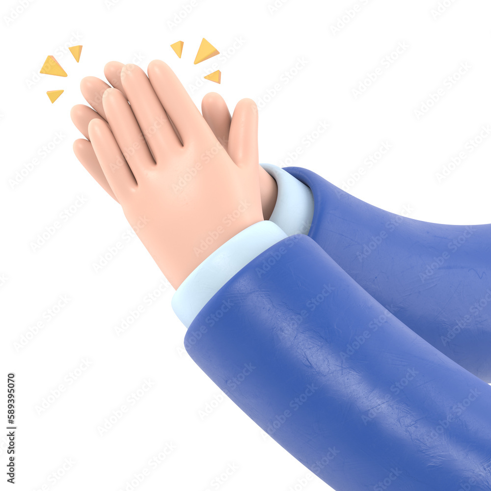 Transparent Backgrounds Mock-up.Cartoon character hands clapping or ...