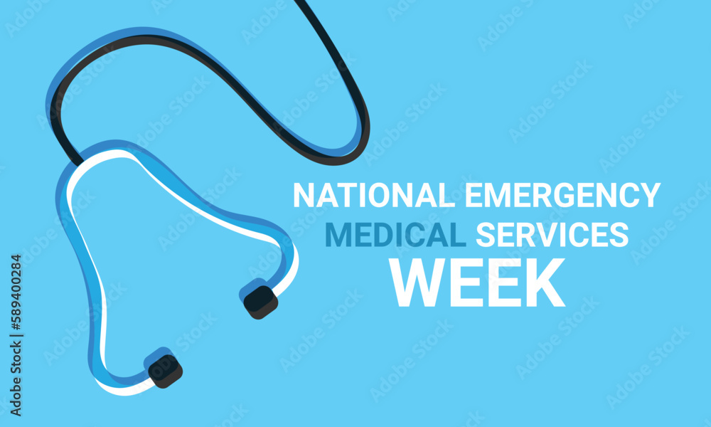 National Emergency medical services week May. Template for background, banner, card, poster ...