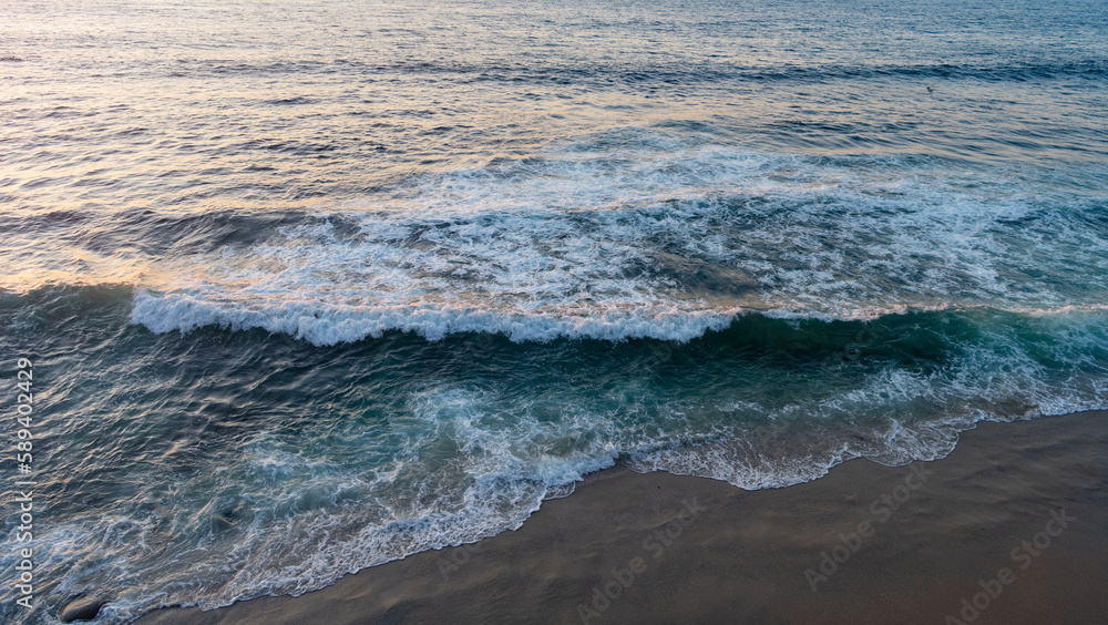 sea waves at beach in summer vacation. photo of sea waves at beach. sea ...