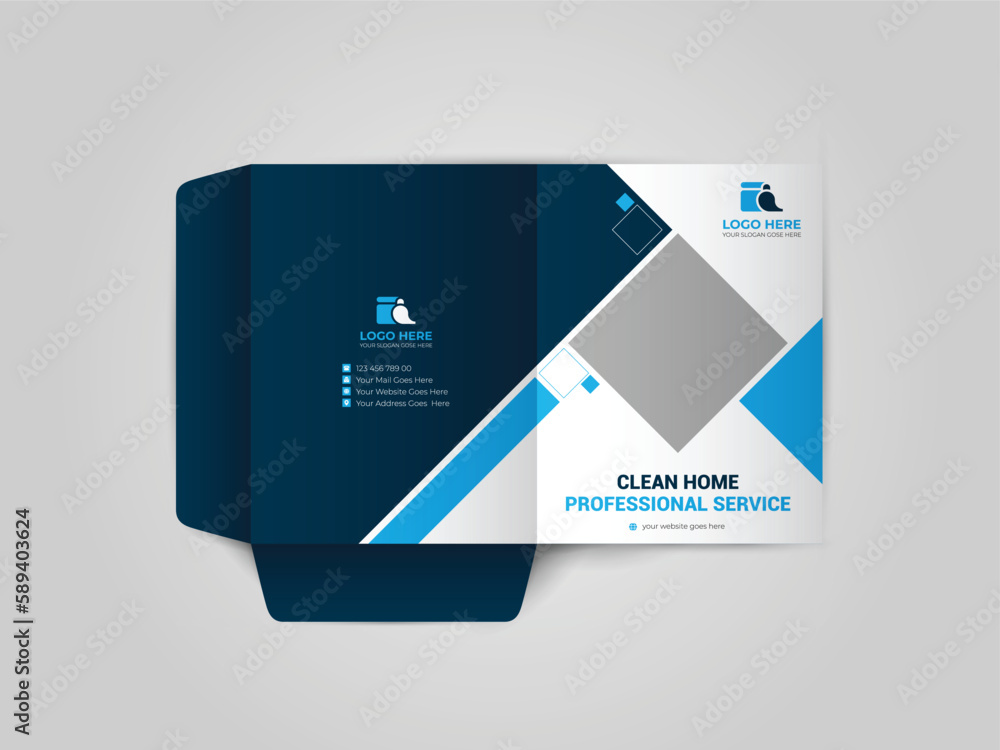Cleaning Service Business Presentation folder for files, design. The ...
