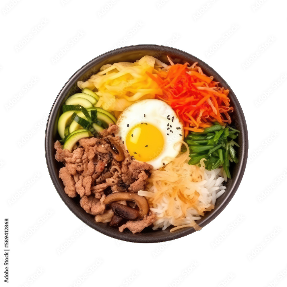 bibimbap on transparent background , ai generated Stock Illustration ...