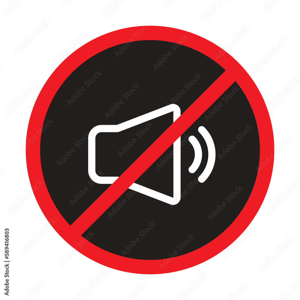 No Sound Icon, No Speaker, No Honking, No Sound Pollution Icon With ...