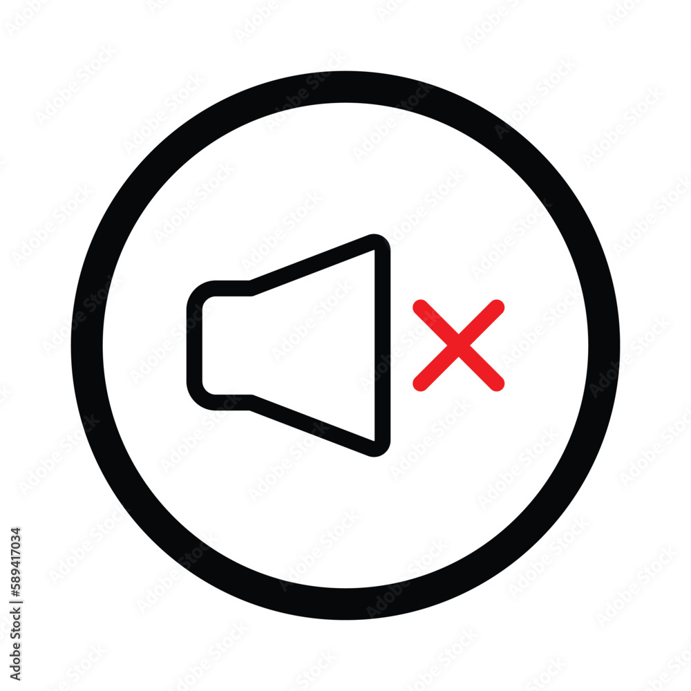 No Sound Icon, No Speaker, No Honking, No Sound Pollution Icon With ...