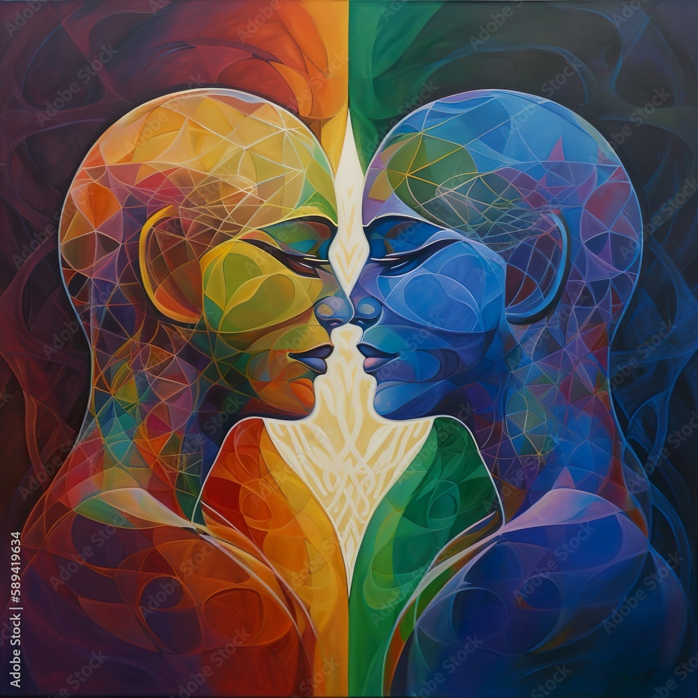 Harmonia, depicts the balance between two lovers, whose chakras align ...