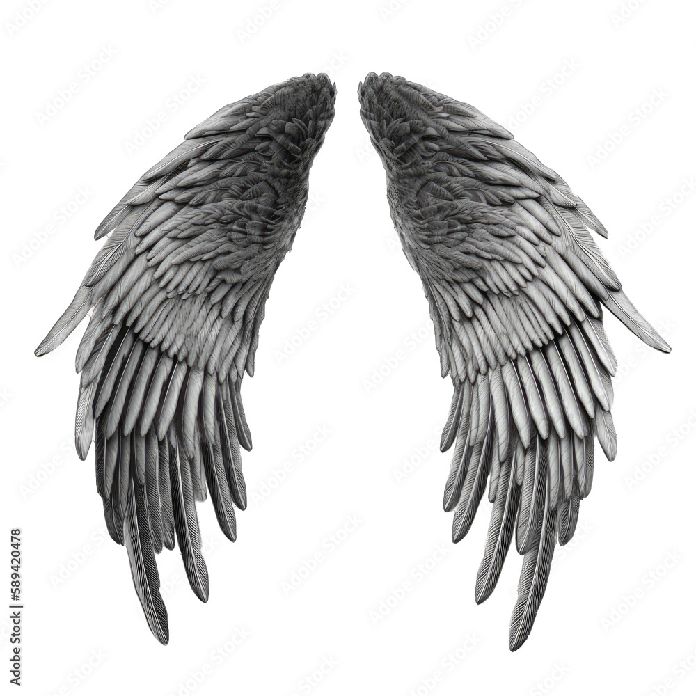 wings on transparent background , ai generated Stock Illustration ...