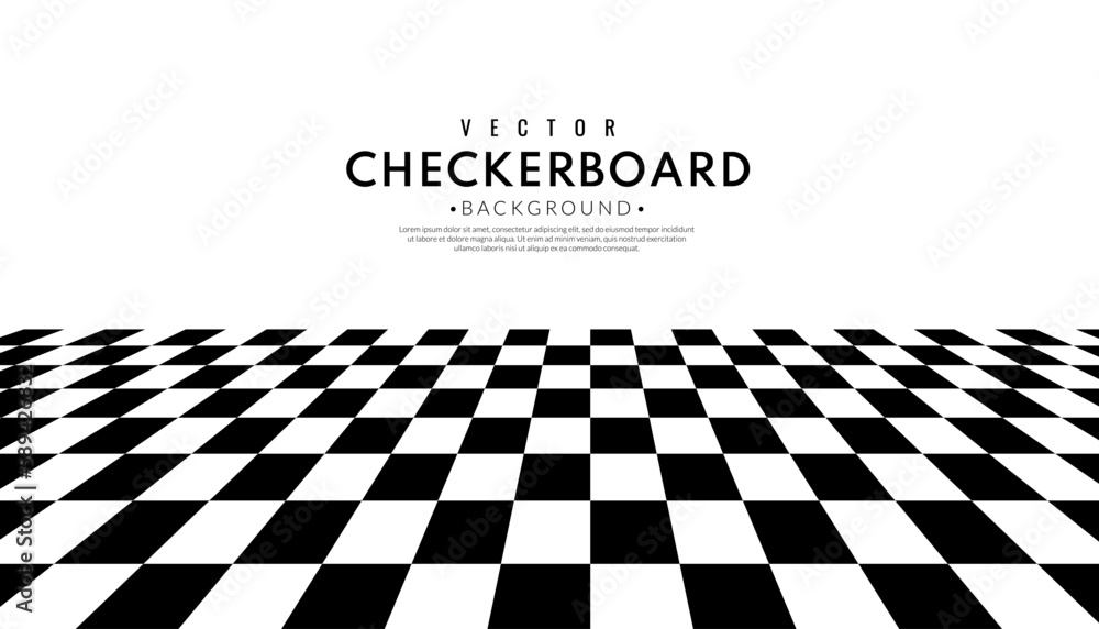 Abstract Checkerboard pattern on white background. Racing and speed or ...