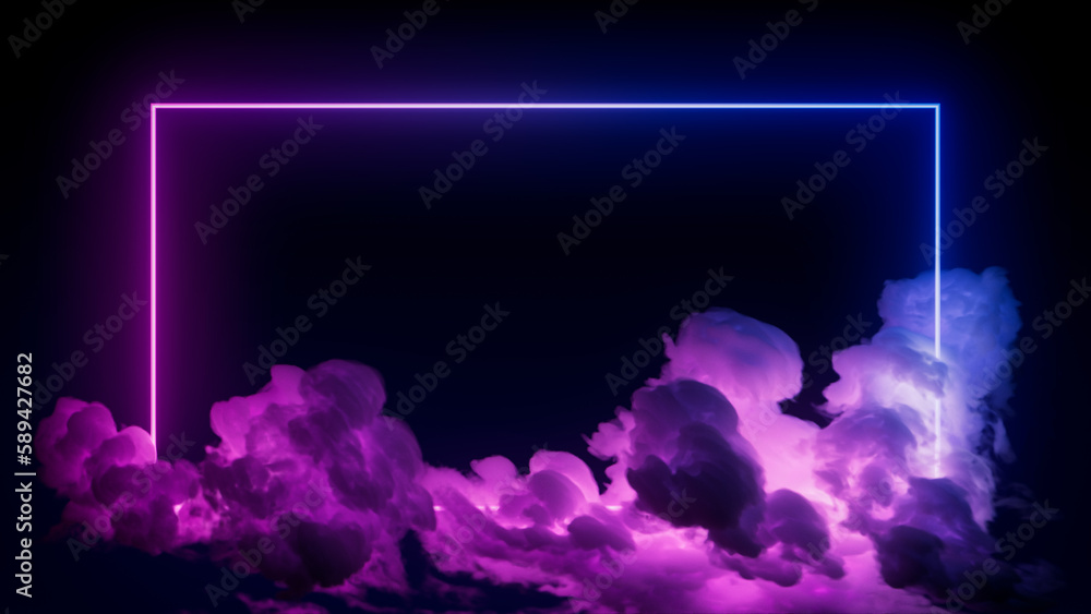 Trendy Background Design. Cloud Formation with Pink and Blue, Rectangle ...