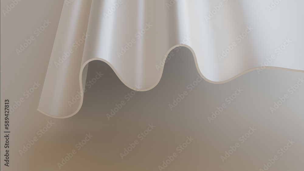 Undulating White Surface with Copy-Space. Contemporary 3D Minimalist ...