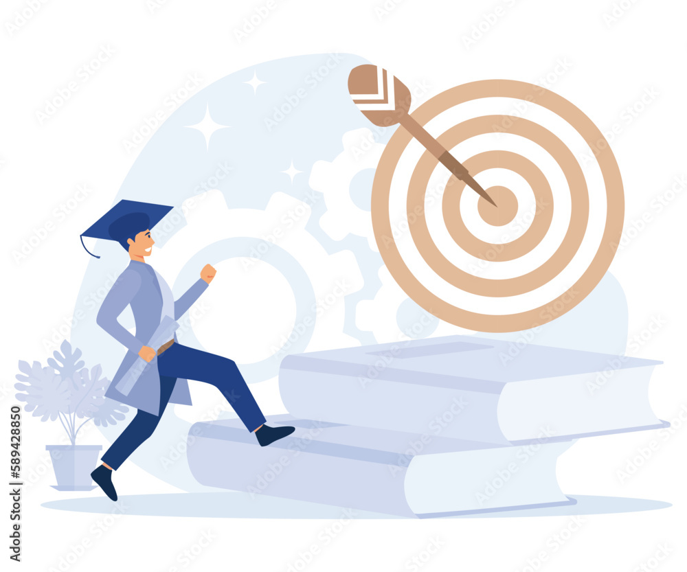 Getting an academic degree concept, Educational trajectory, exams and ...