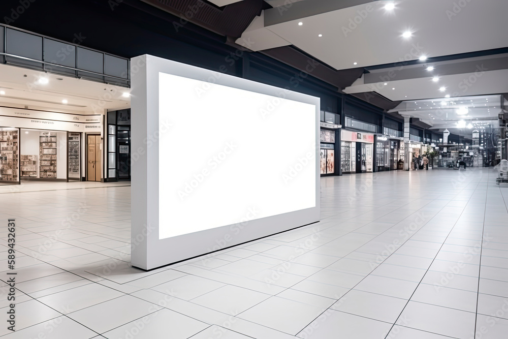 public shopping center mall or business center advertisement board ...