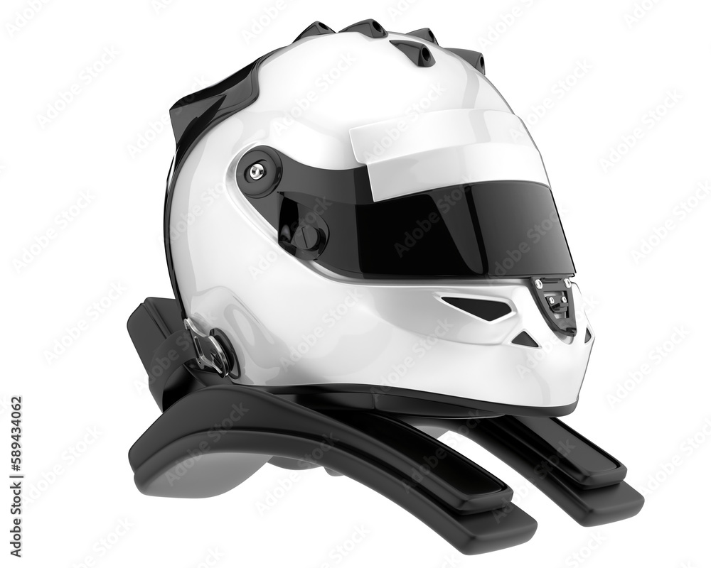 Racing helmet isolated on transparent background. 3d rendering ...
