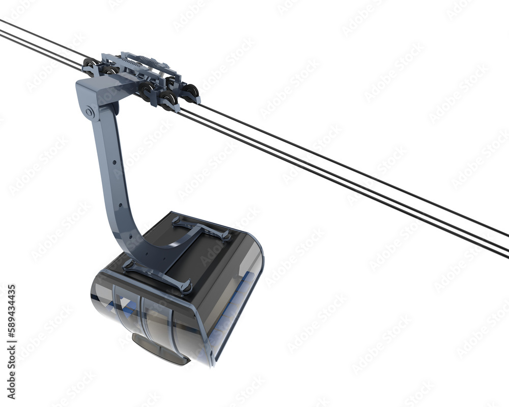 Cableway isolated on transparent background. 3d rendering ...