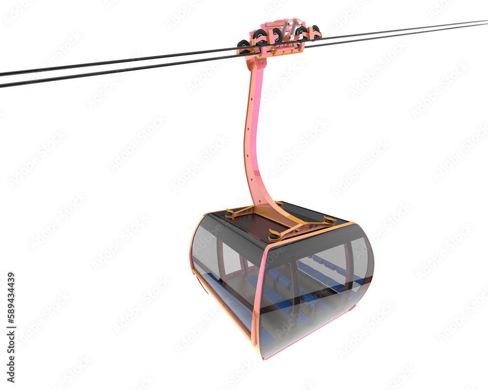 Cableway isolated on transparent background. 3d rendering ...