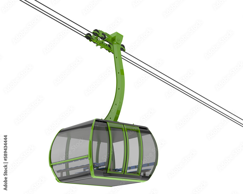 Cableway isolated on transparent background. 3d rendering ...