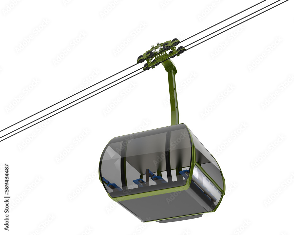Cableway isolated on transparent background. 3d rendering ...