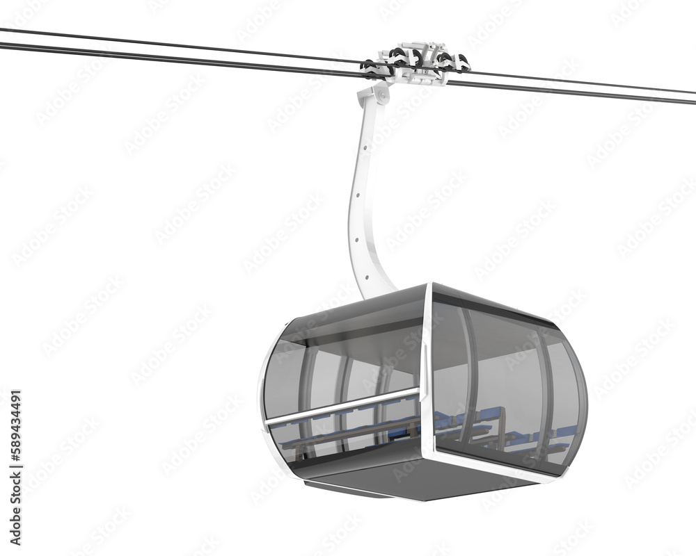 Cableway isolated on transparent background. 3d rendering ...