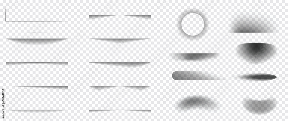 Abstract gradient shadow effect on white background vector. Set of ...