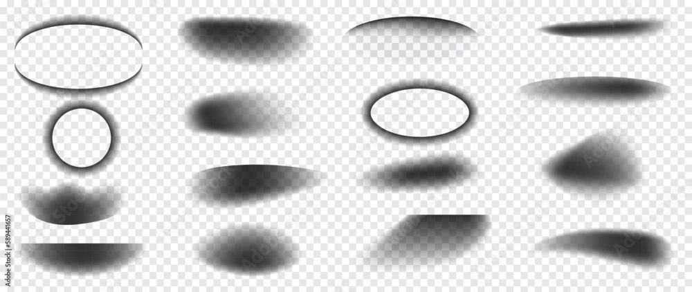 Abstract gradient shadow effect on white background vector. Set of ...