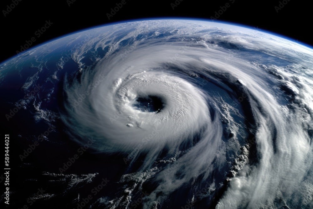 Cyclonic storm Fay captured in tenebrism style, showcasing swirling ...