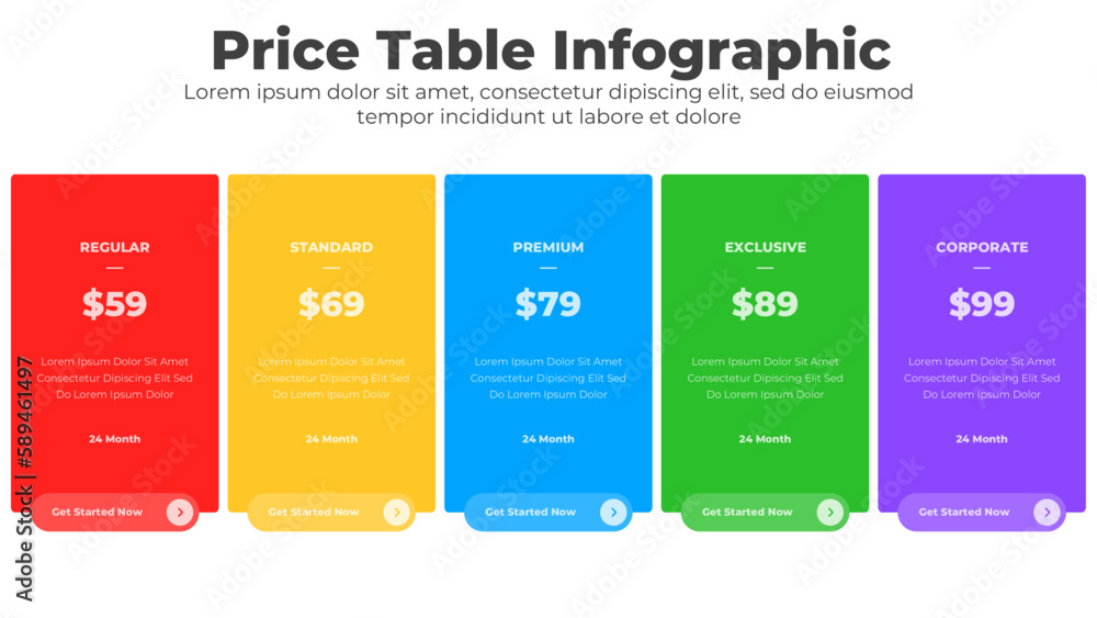 Vector comparison pricing table list for comparing price and product ...