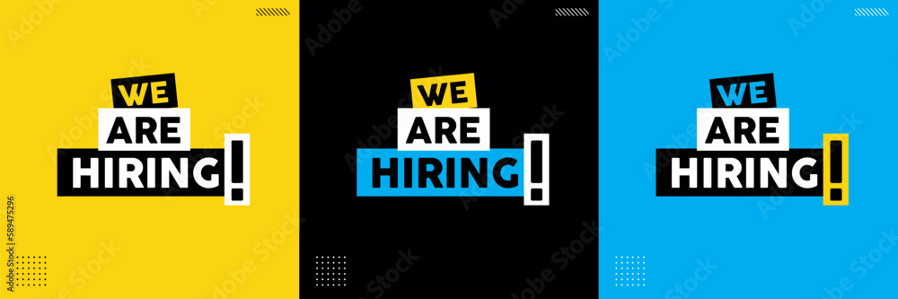 Hiring recruitment open vacancy design vector. We are hiring design ...