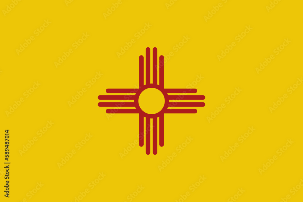 Flag of New Mexico official symbol of USA federal state. Full frame ...