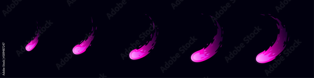 Sprite sheet fire sword attack, fire pink strike. Circle flame ...