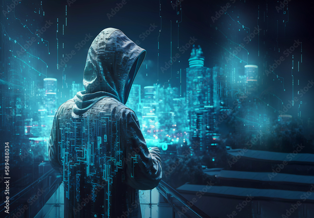 Hacker attack. Safety system. Cybersecurity. Information security ...