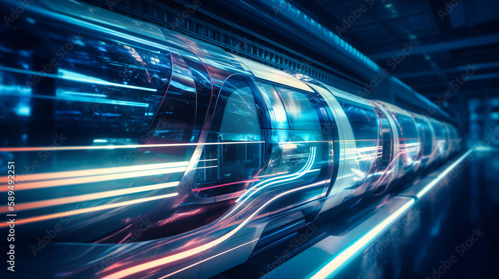 The futuristic high speed train boasts sleek aerodynamic design and ...