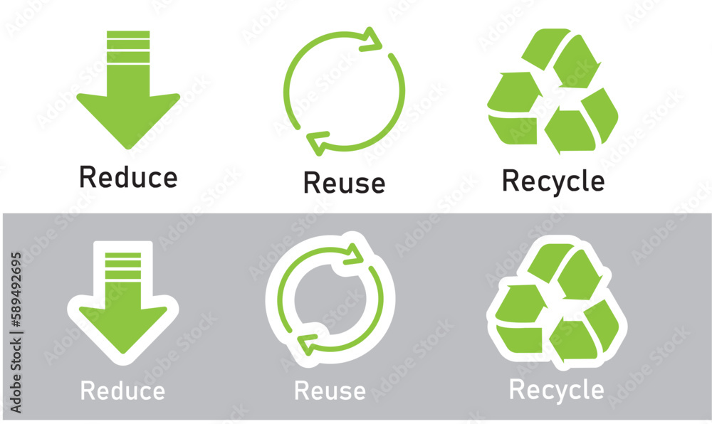 The symbols for reduce, reuse, recycle. Stock Vector | Adobe Stock