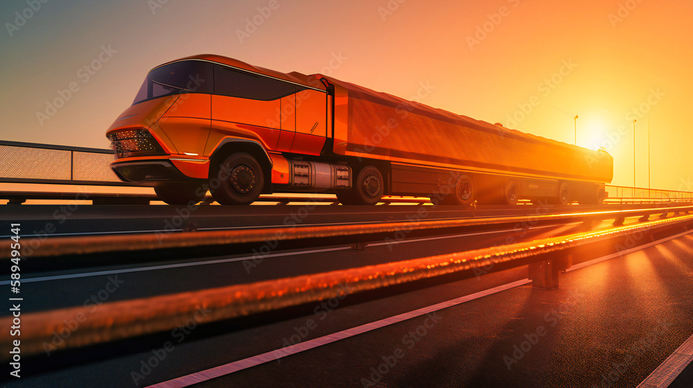 A remarkable image of a future electric cargo truck, emphasizing its ...