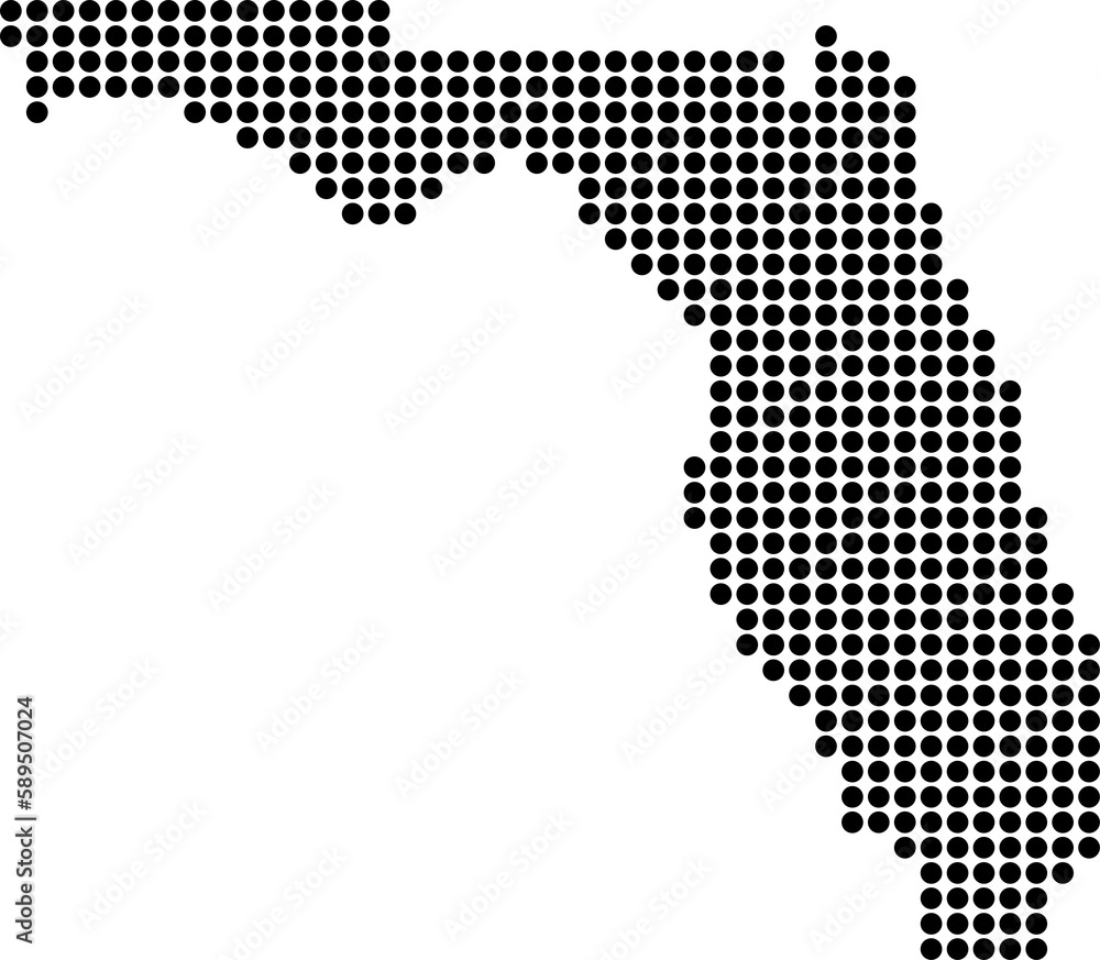 Florida Map Contour In Png Florida State Map In Dot Dotted Florida Map In Png Us State Map