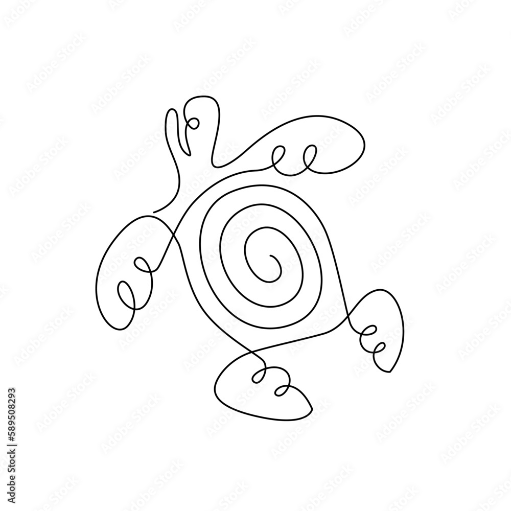 TURTLE LINE ART. Vector Sea Turtle. Continuous Line Drawing Vector for ...