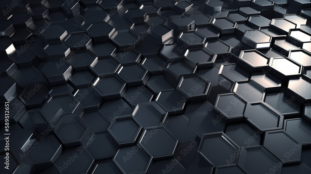 Hexagonal abstract metal concept wallpaper background Generative AI ...