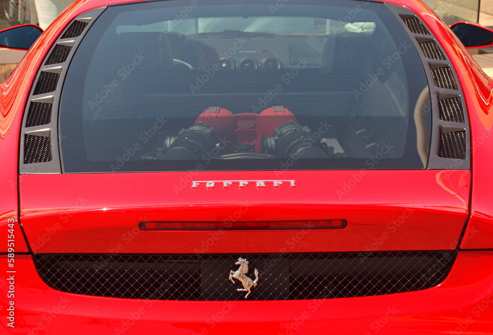 Rear of a modern Ferrari 599 Gtb Stock Photo | Adobe Stock