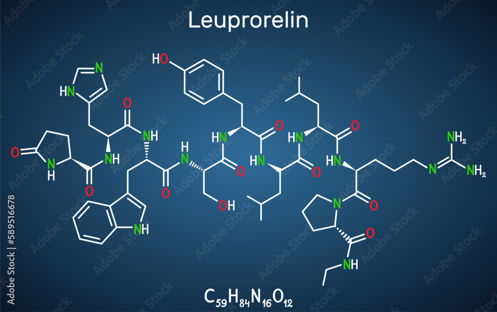 Leuprorelin, leuprolide molecule. It is drug for treatment of prostate ...