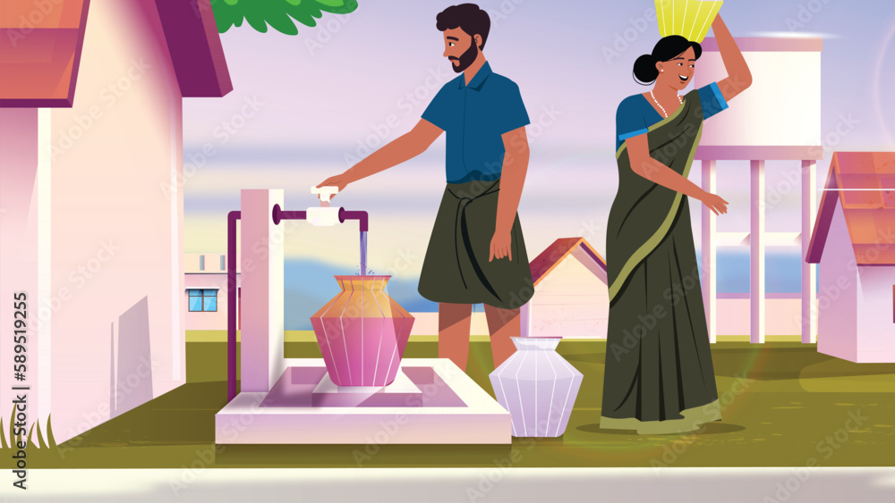 Indian village character design vector Stock Vector | Adobe Stock
