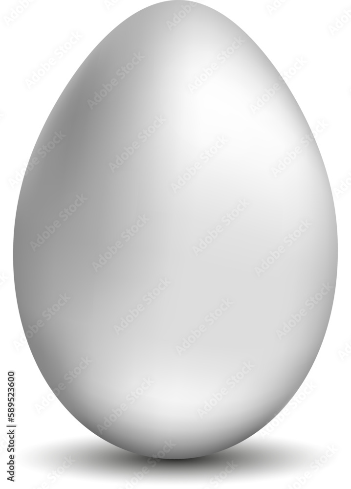 Silver Easter egg on a transparent background. Vector egg with realistic shadow and highlights ...